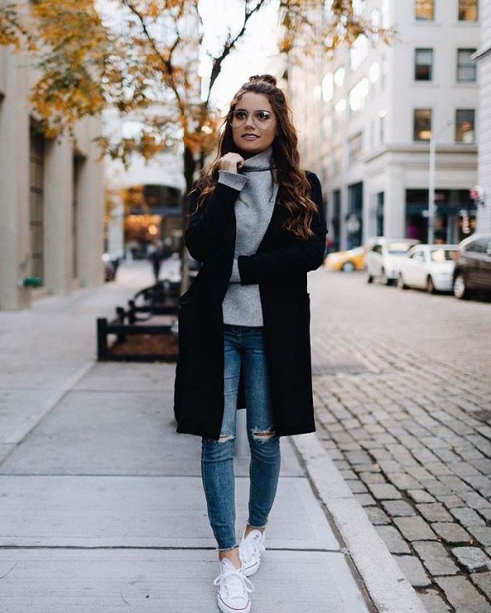 +37 Outfits de invierno bonitos (con sweaters y bufandas) para inspirarte