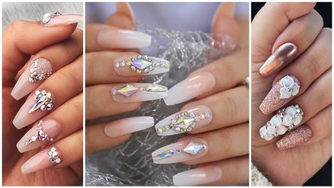 +13 Diseños de Uñas decoradas con piedra muy elegantes