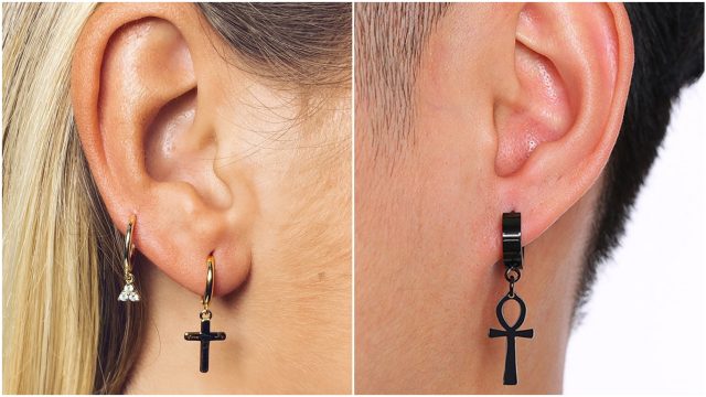 +20 Aros con cruz para looks unisex